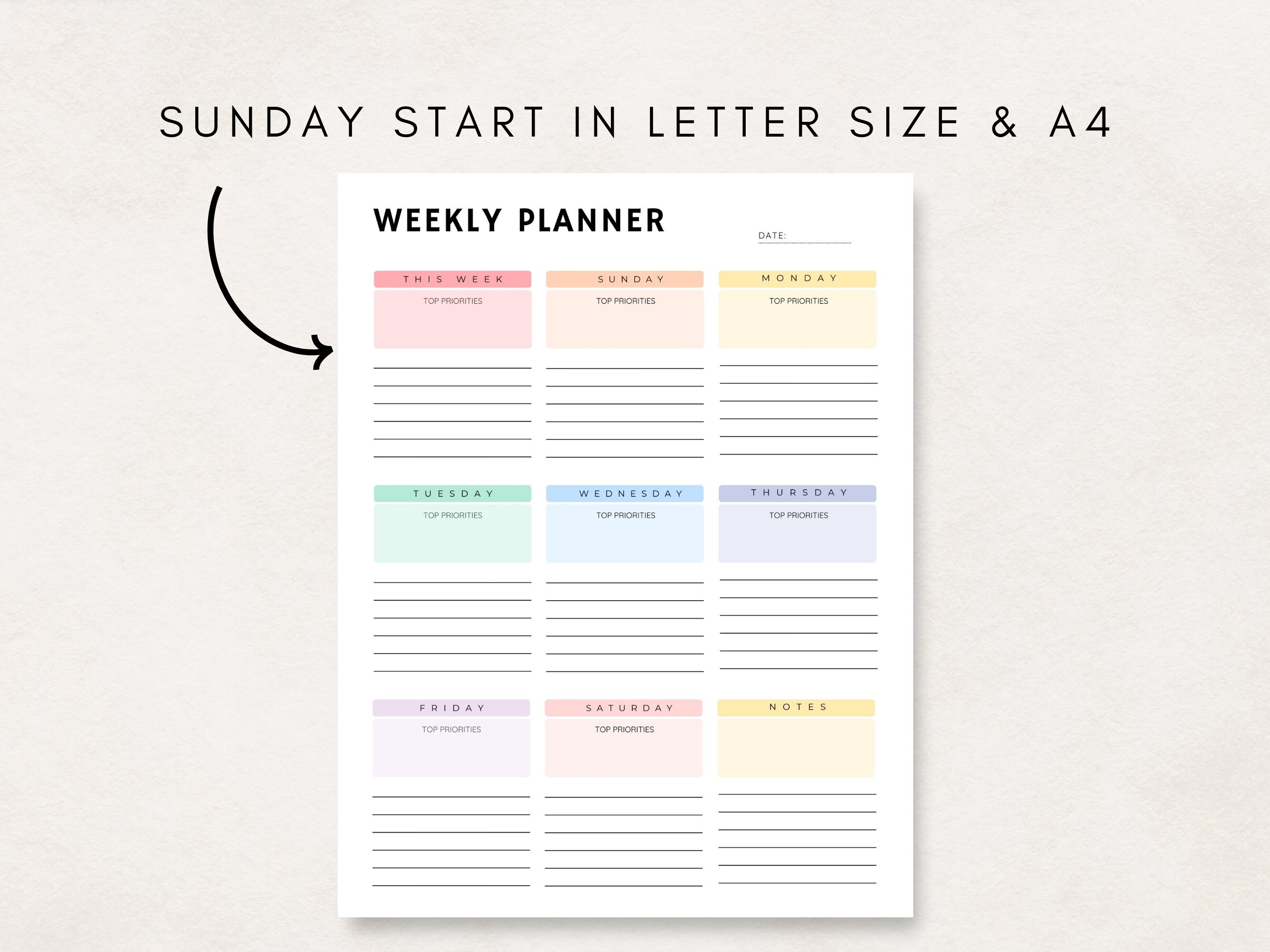 Weekly Planner Printable, Weekly Schedule, Priority Planner, Weekly ...