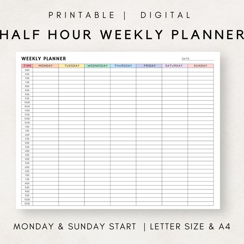 Weekly Planner Sheet - Etsy