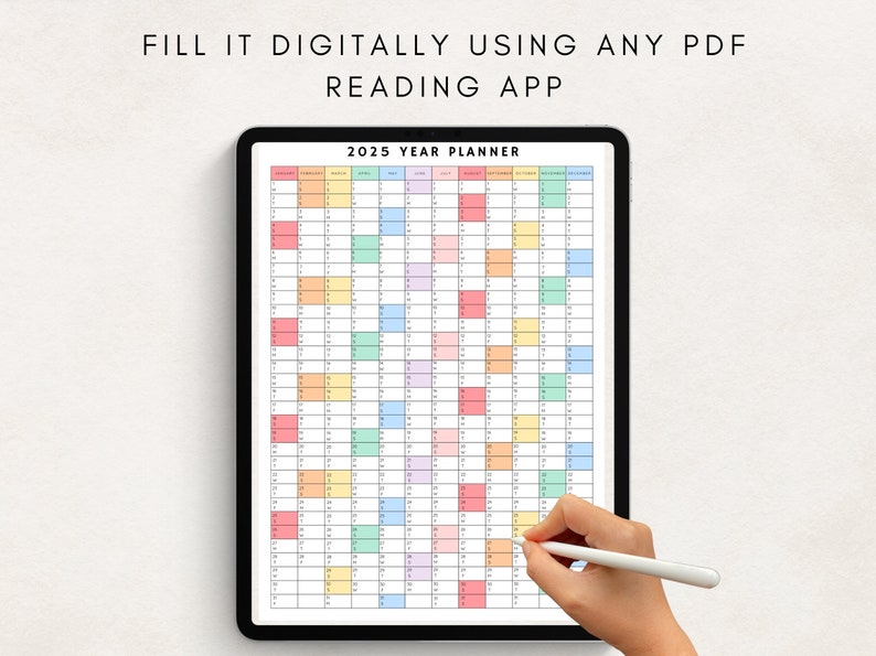 2025 Yearly Planner Printable, Yearly Planning Calendar, Calendar ...