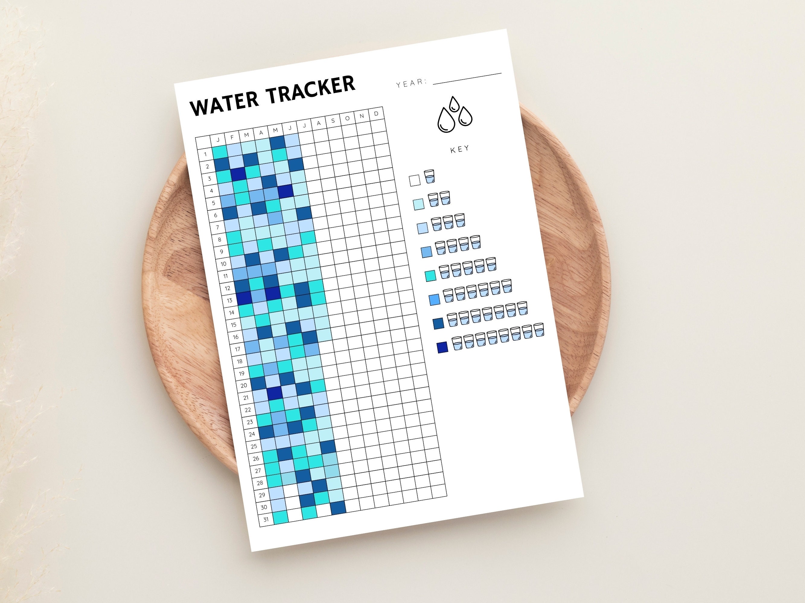 Water Tracker Printable, Water Intake, Water Tracker, Hydration Tracker ...