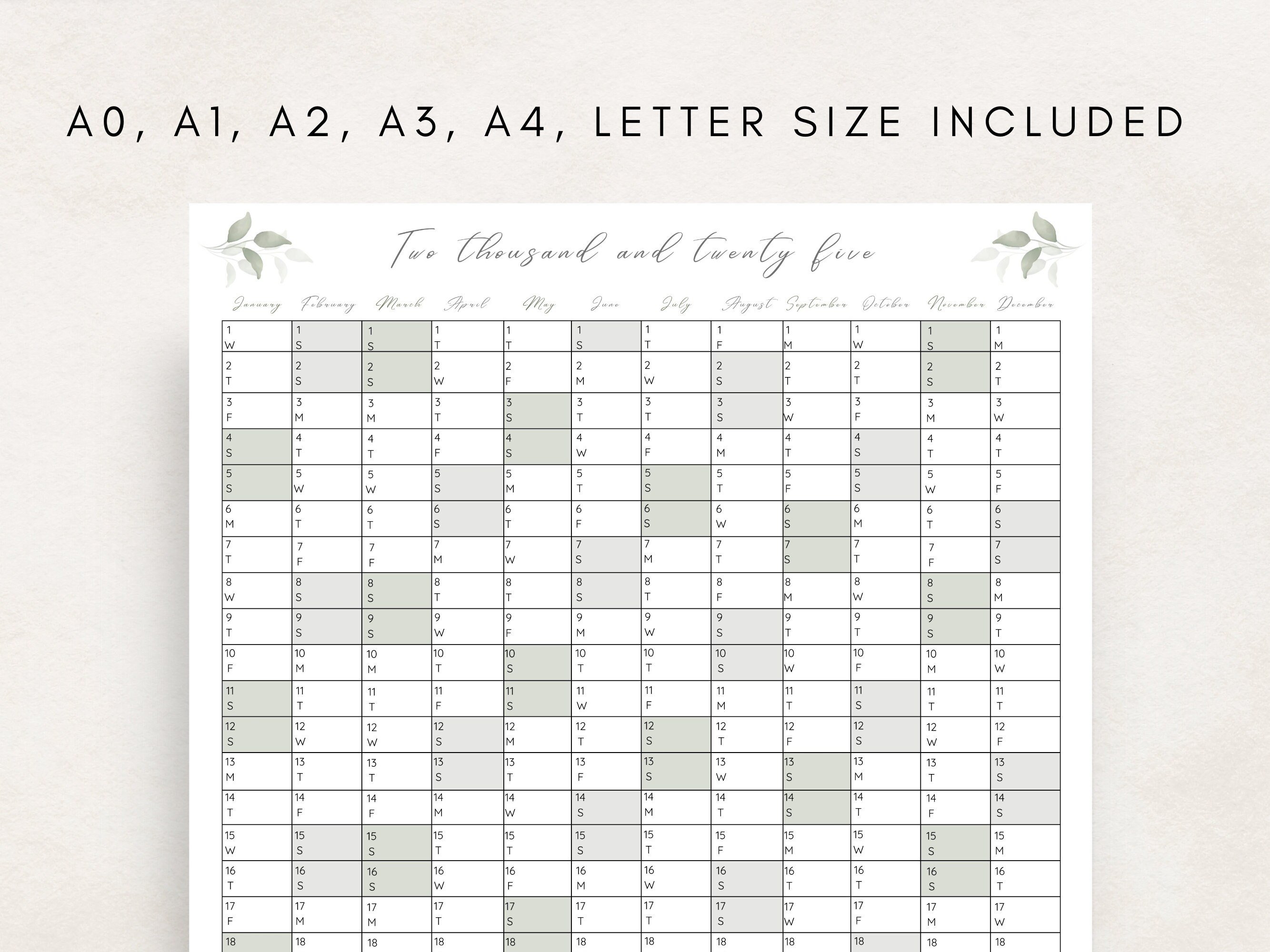 2024-2025 Yearly Planner, Year Planning Calendar, Calendar Poster, 2024 ...