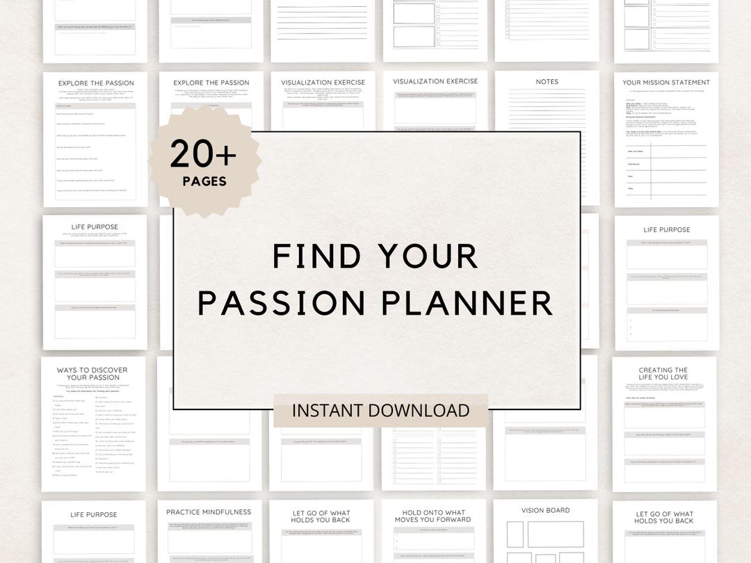 Find Your Passion Planner, Passion Planner, Find Your Passion, Purpose ...