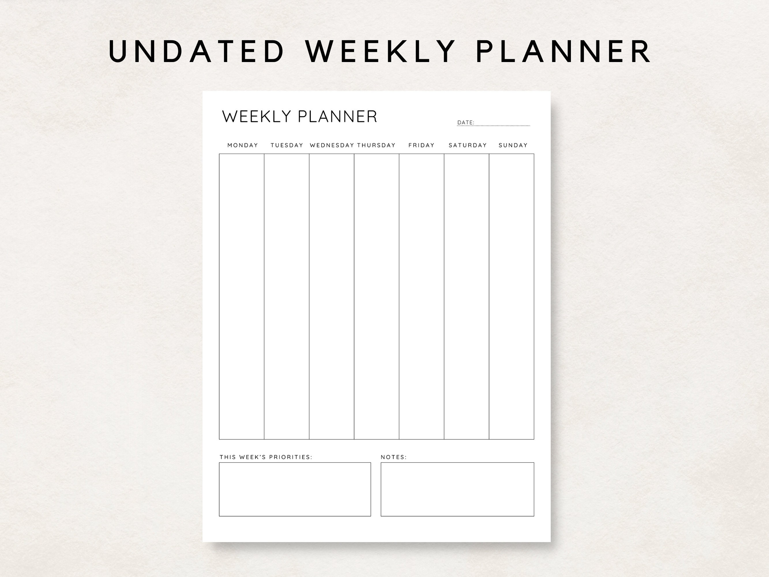 Weekly Planner Printable, Weekly Schedule, Week at a Glance, Weekly ...