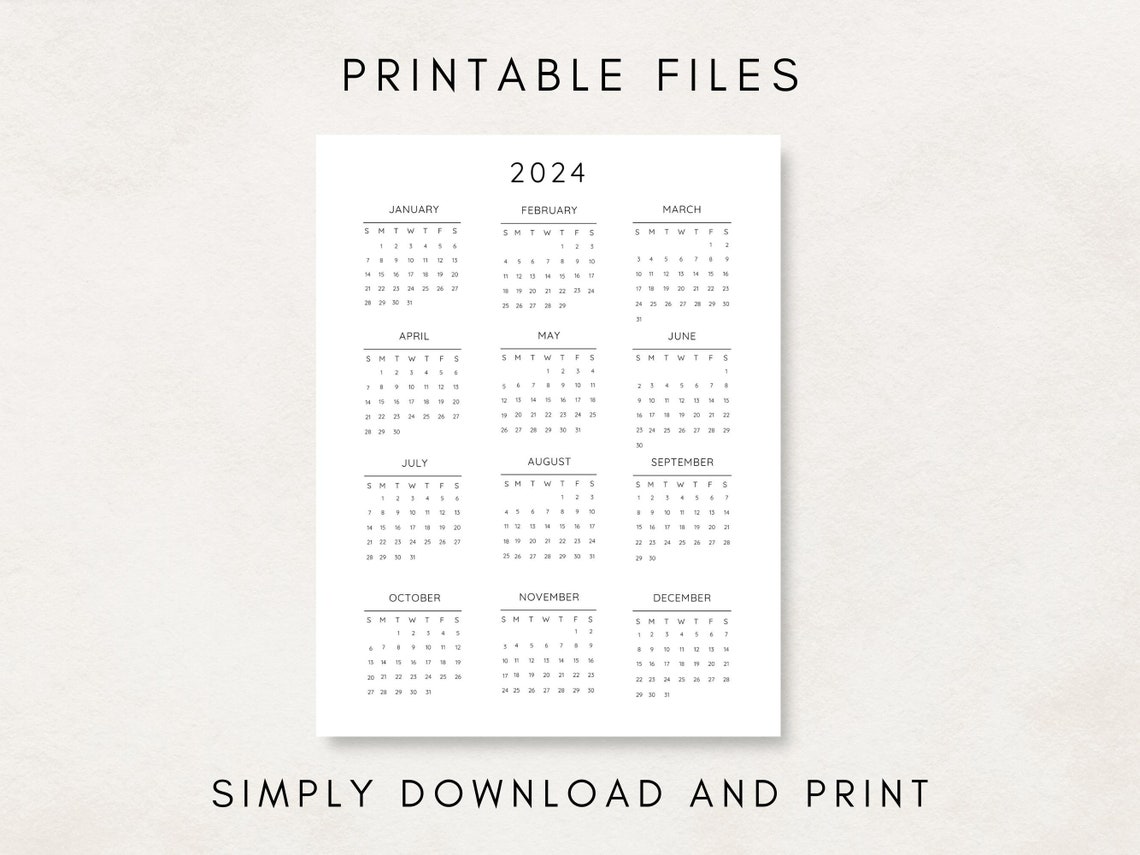 2024-2025 Yearly Calendar, Printable Calendar, 2024-2025 Calendar ...