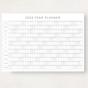 2024 Year Planner Printable, Yearly Planning Calendar, Calendar Poster ...