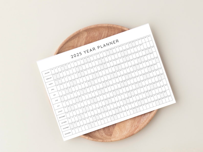 2024-2025 Yearly Planner, Year Planning Calendar, Calendar Poster, 2024 ...