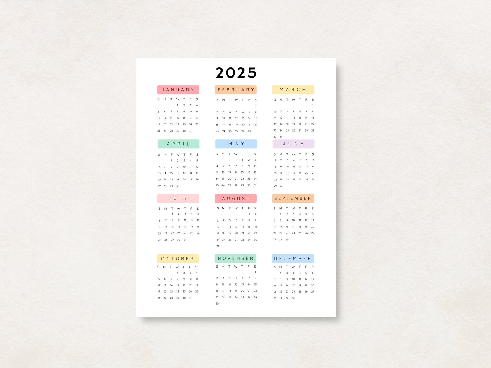 2024-2025 Yearly Calendar, Printable Calendar, 2024-2025 Calendar ...