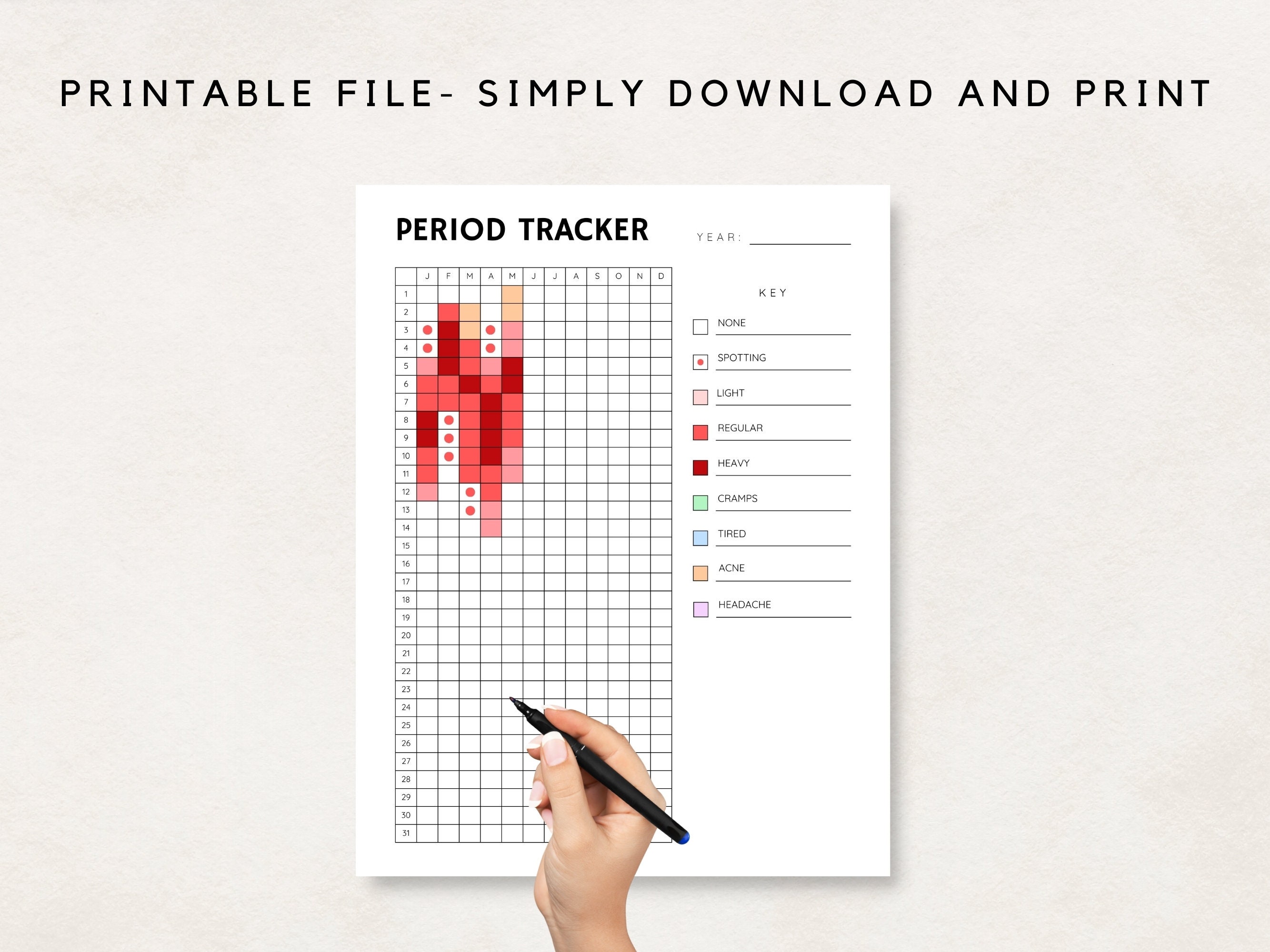 Period Tracker Printable, Period Journal, Period Calendar, Period ...