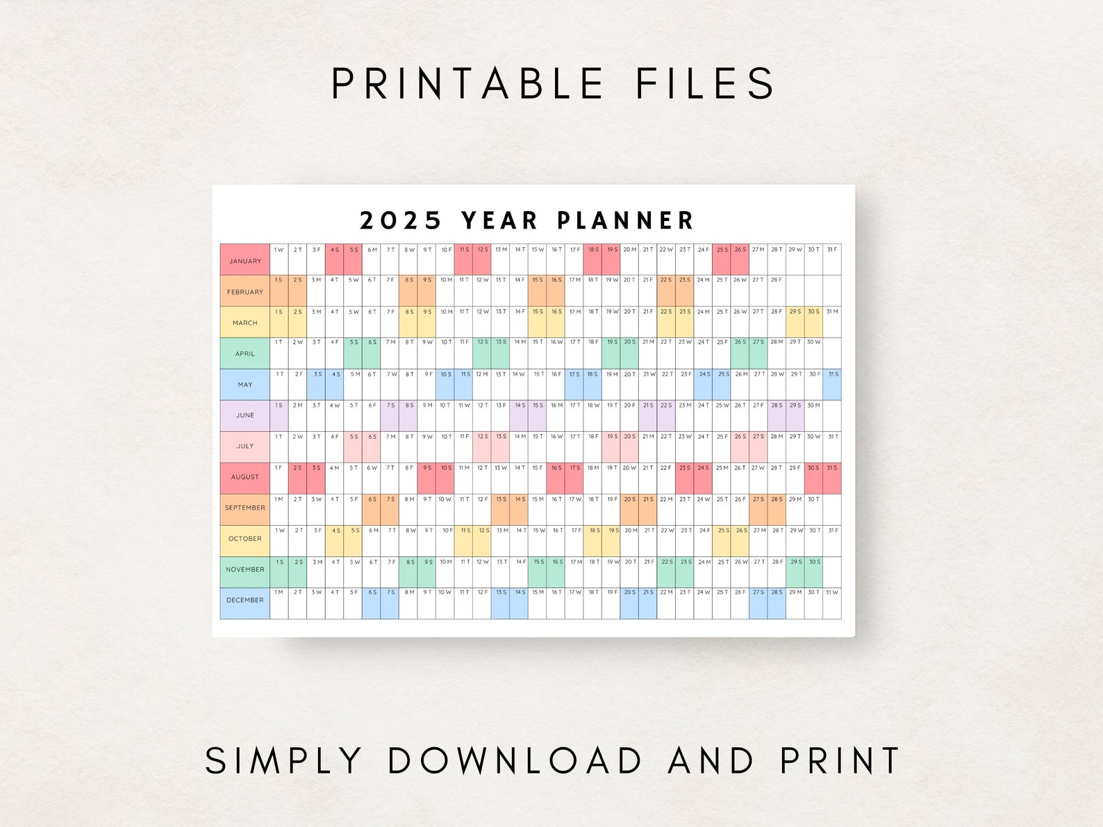 2024-2025 Yearly Planner, Year Planning Calendar, Calendar Poster, 2024 ...