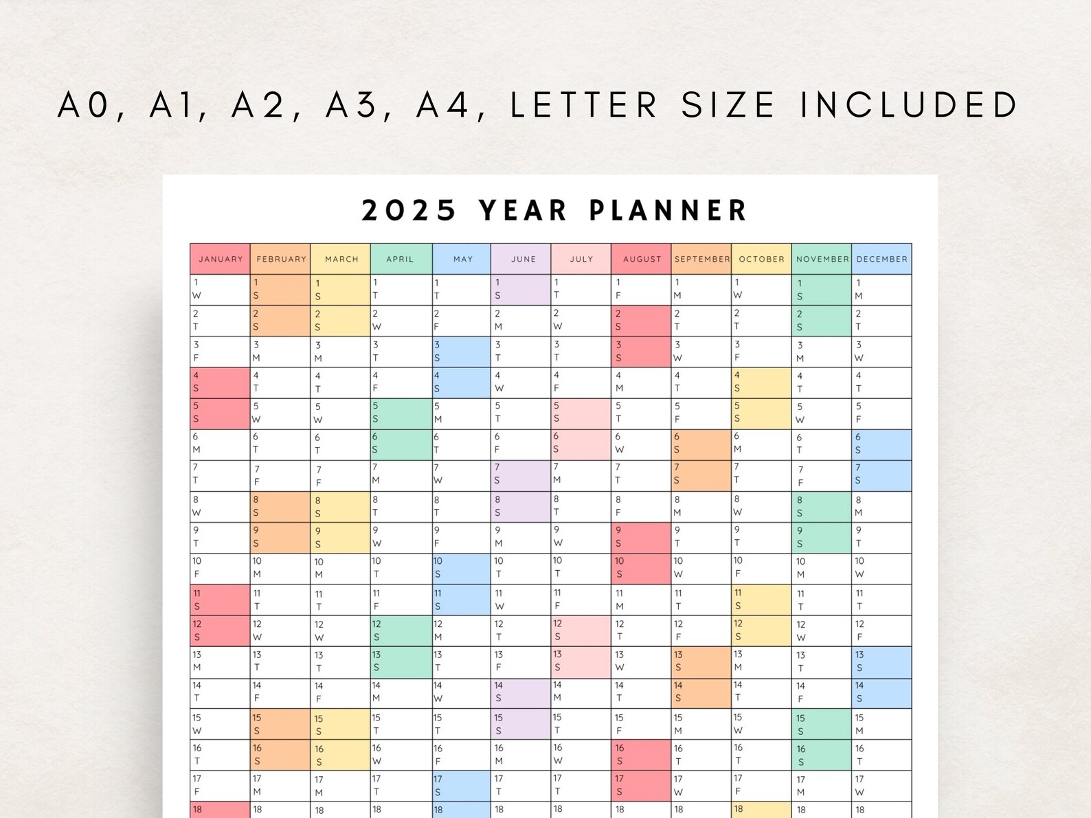 2024-2025 Yearly Planner Printable, Year Planning Calendar, Calendar ...