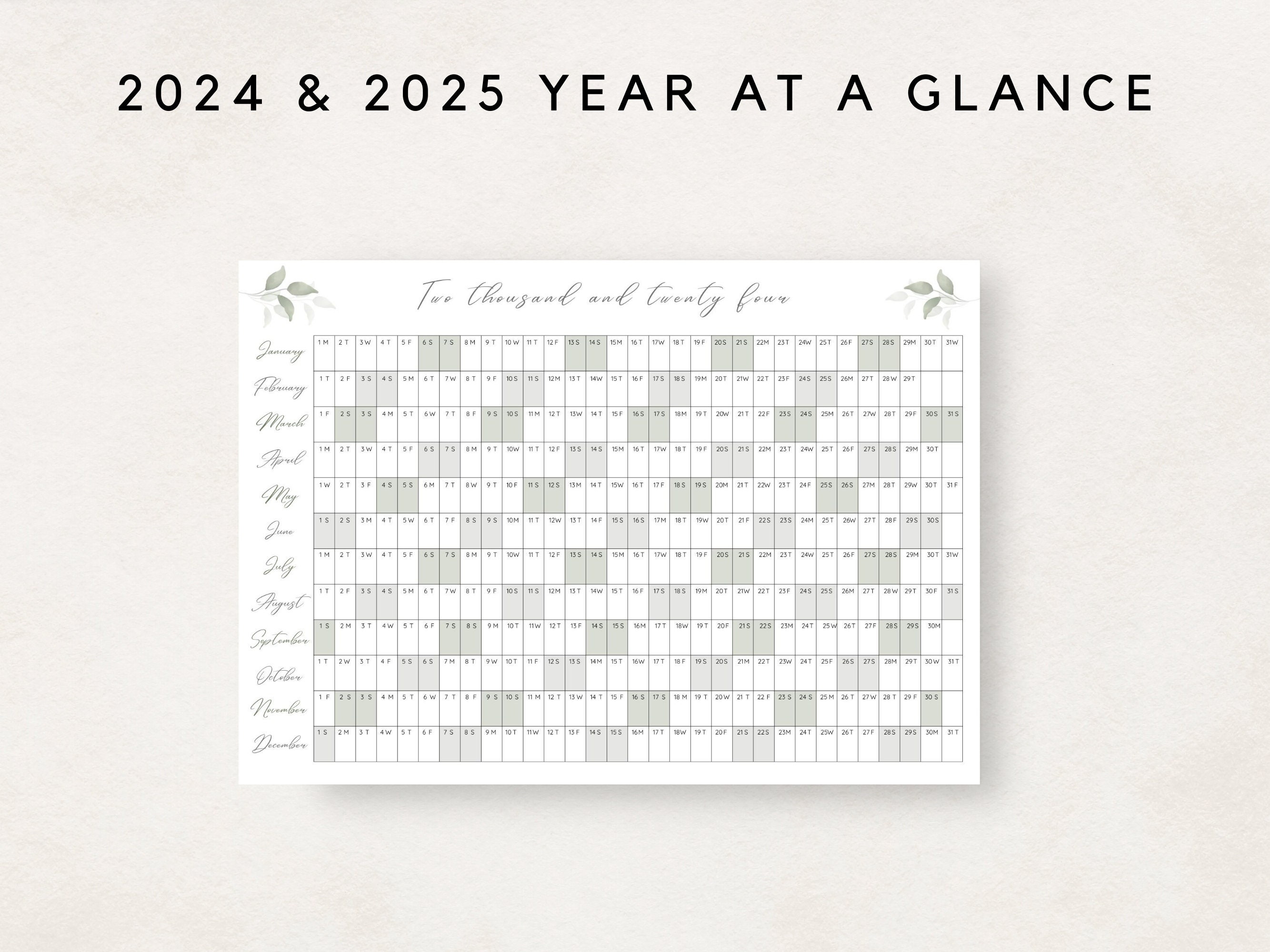 2024-2025 Yearly Planner, Year Planning Calendar, Calendar Poster, 2024 ...