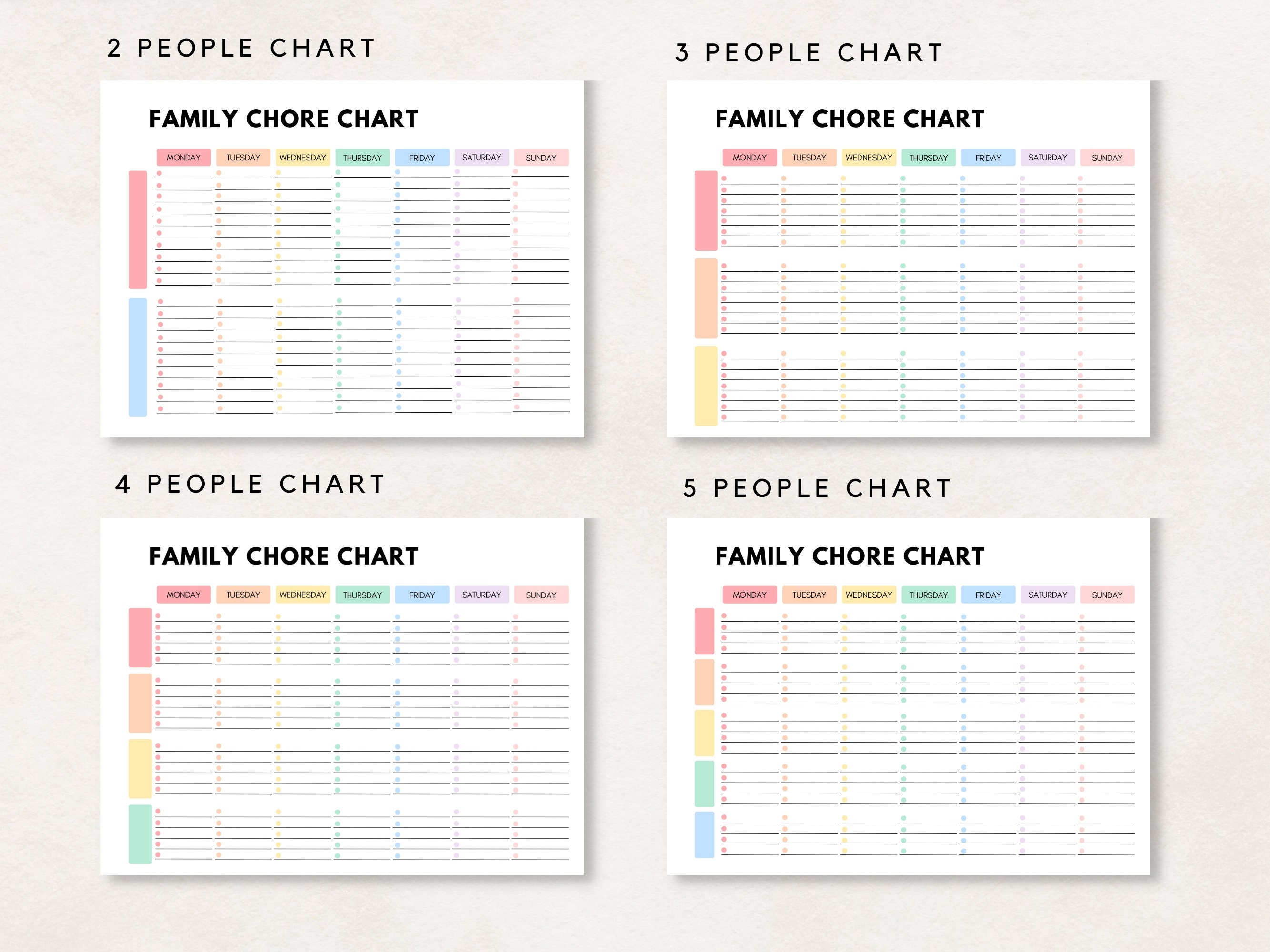 Family Chore Chart Printable, Editable Family Planner, Family Chores ...