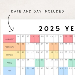 2024-2025 Yearly Planner, Year Planning Calendar, Calendar Poster, 2024 ...