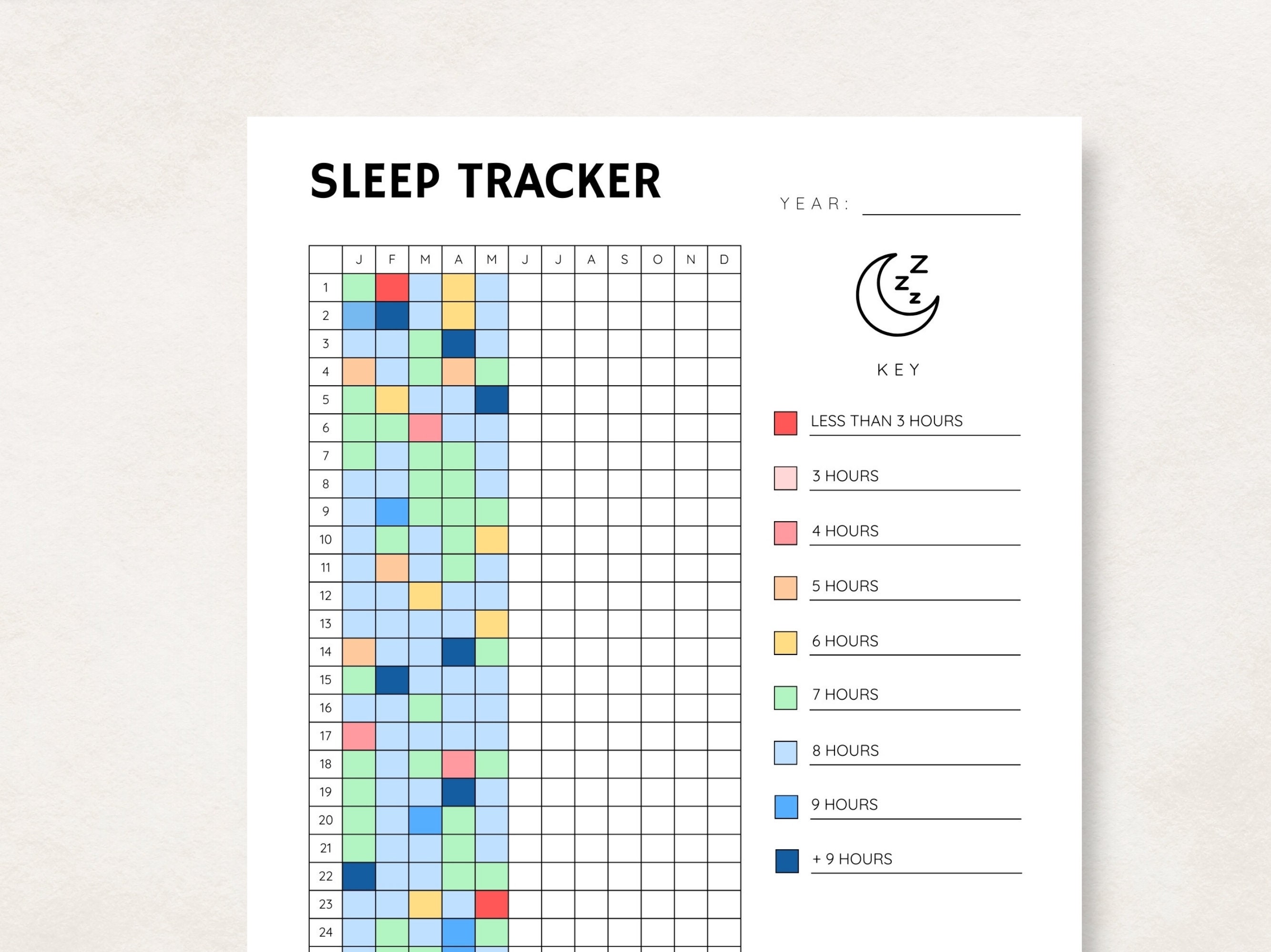 Sleep Tracker Printable, Sleep Log, Sleep Diary, Sleep Cycle, Sleep ...