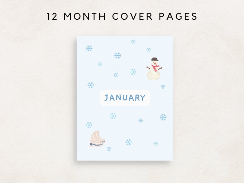 Monthly Cover Pages, Monthly Title Pages, 12 Month Cover Pages, Monthly ...