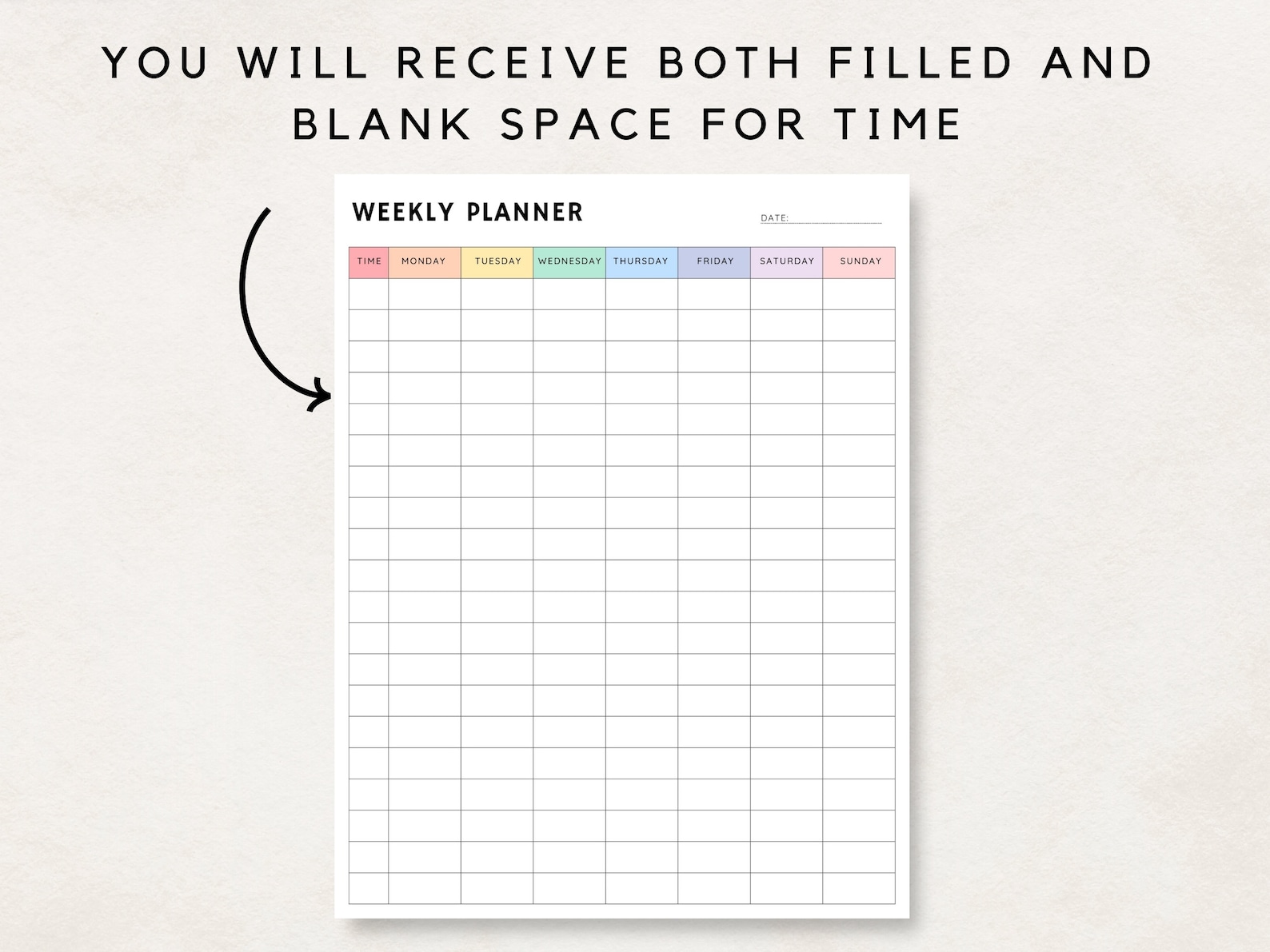 Weekly Hourly Planner, Hourly Weekly Schedule, Hourly Planner, Undated ...
