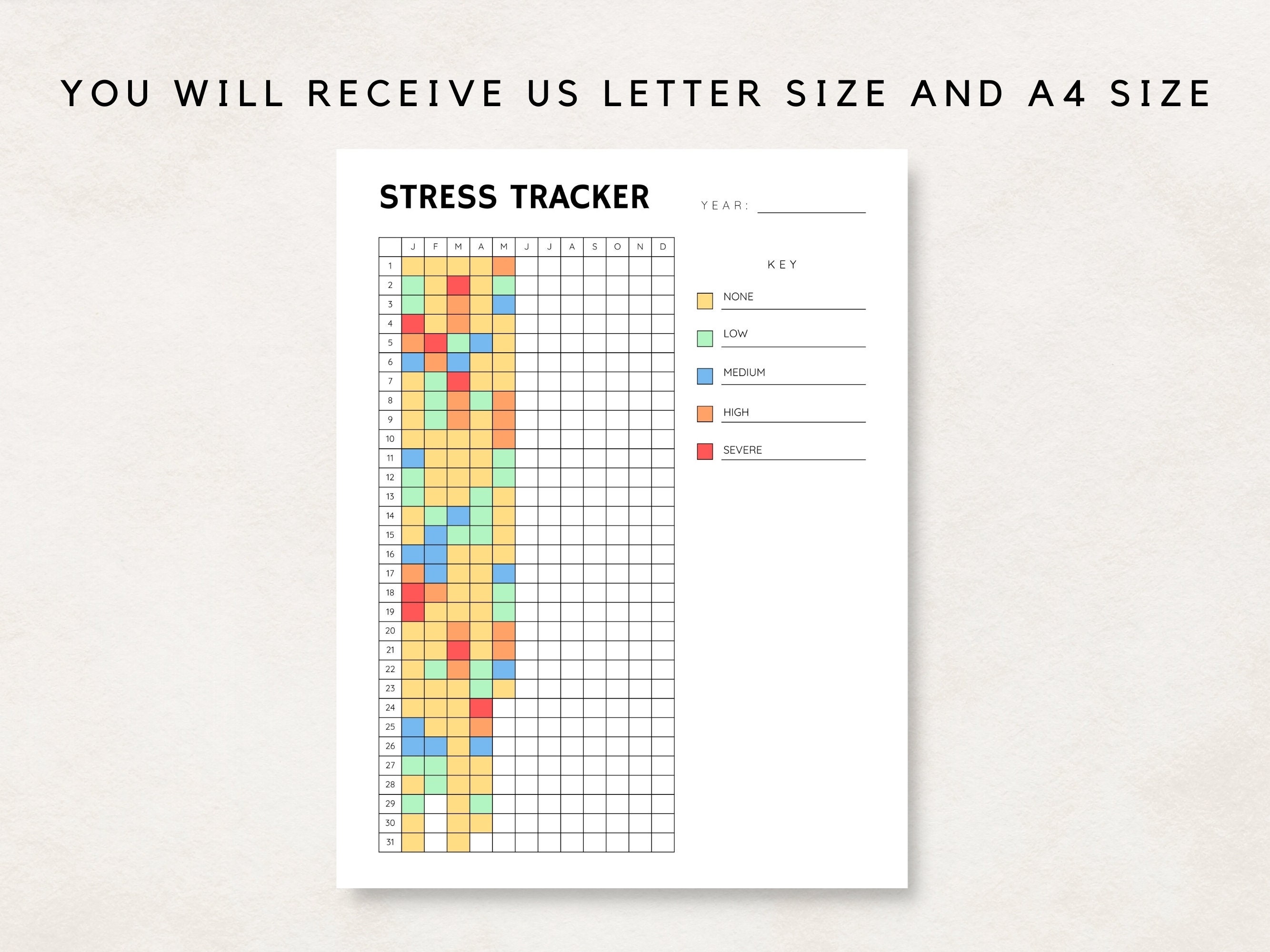 Stress Tracker Printable, Anxiety Tracker, Anxiety Journal, Mental ...