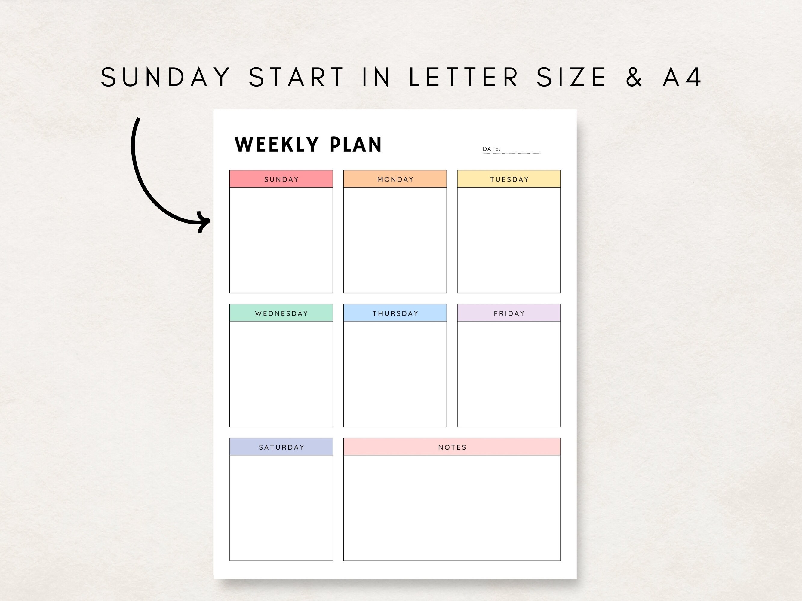 Weekly Schedule Printable, Weekly Overview, Week at a Glance, Weekly ...