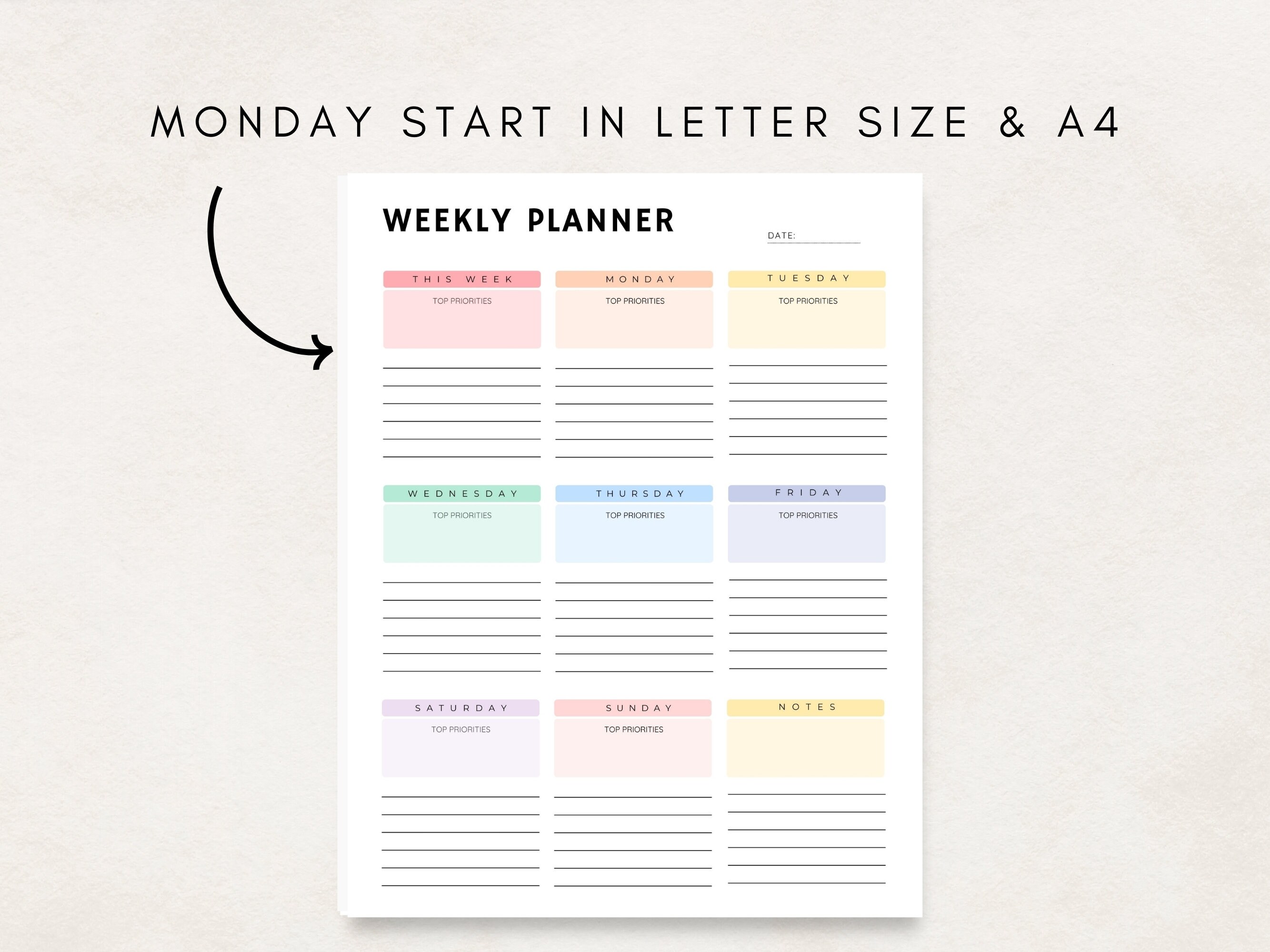 Weekly Planner Printable, Weekly Schedule, Priority Planner, Weekly ...