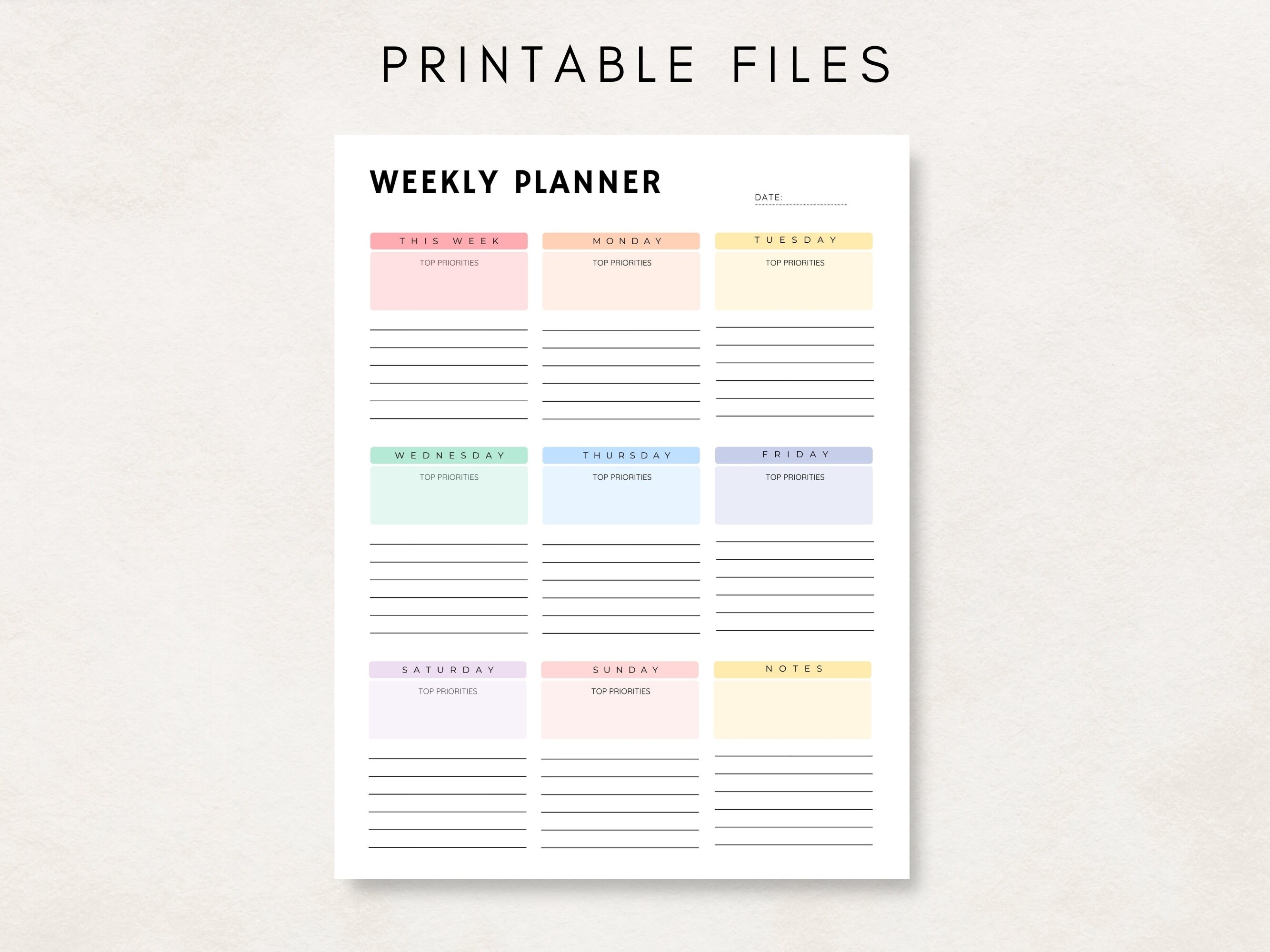 Weekly Planner Printable, Weekly Schedule, Priority Planner, Weekly ...