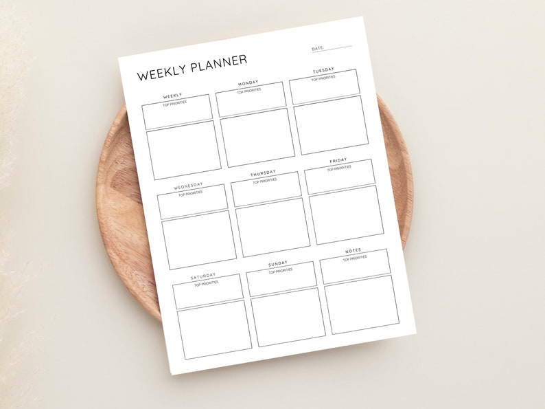 Weekly Schedule Printable, Weekly Planner, Weekly Agenda, Week at a ...