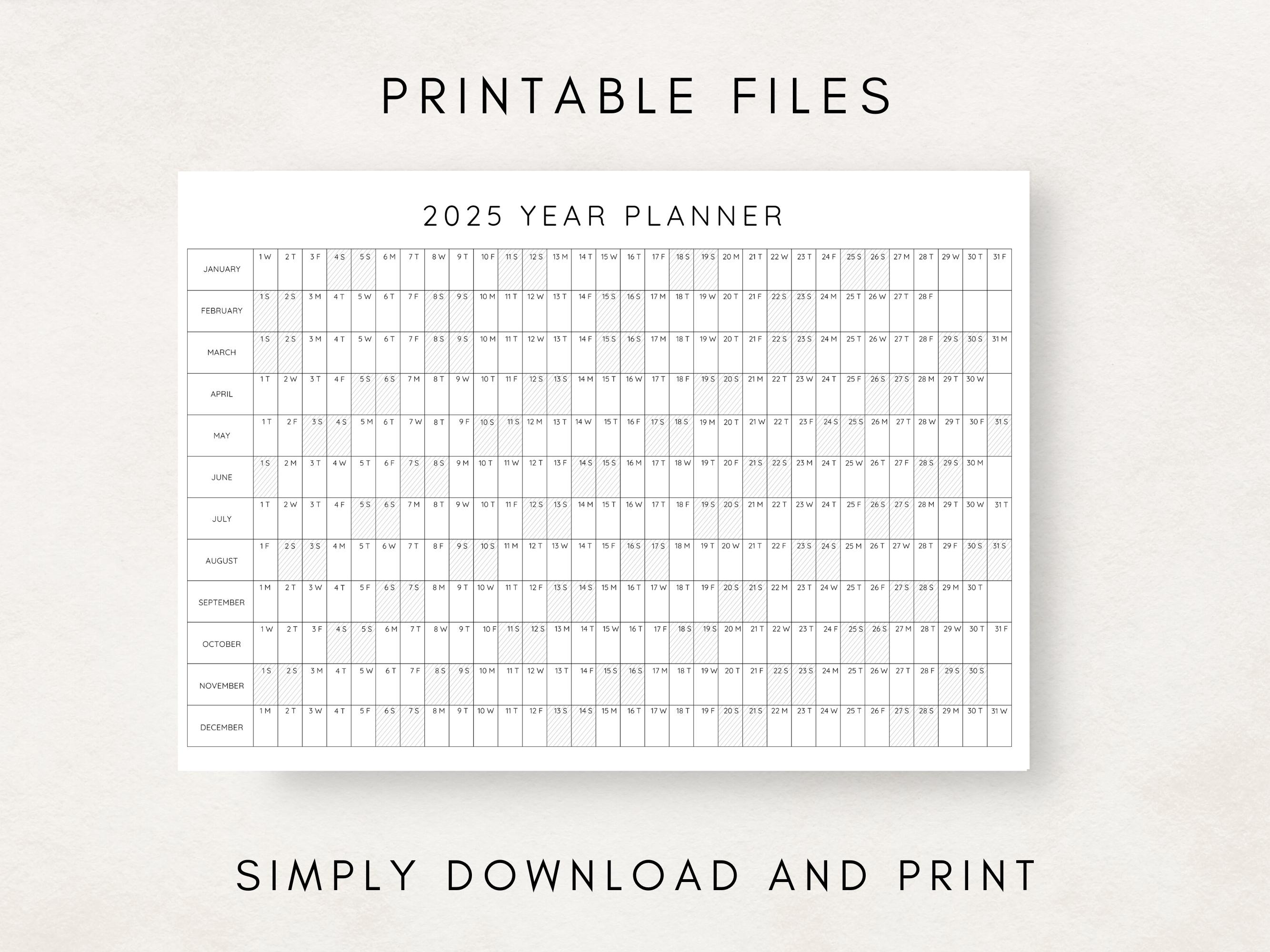 2025-2026 Yearly Planner, Year Planning Calendar, Calendar Poster, 2025 ...