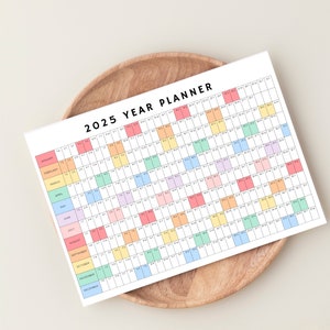 2025 Year Planner Printable, Yearly Planning Calendar, 2025 Calendar ...