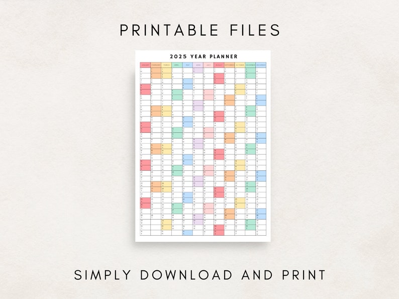 2025 Yearly Planner Printable, Yearly Planning Calendar, Calendar ...