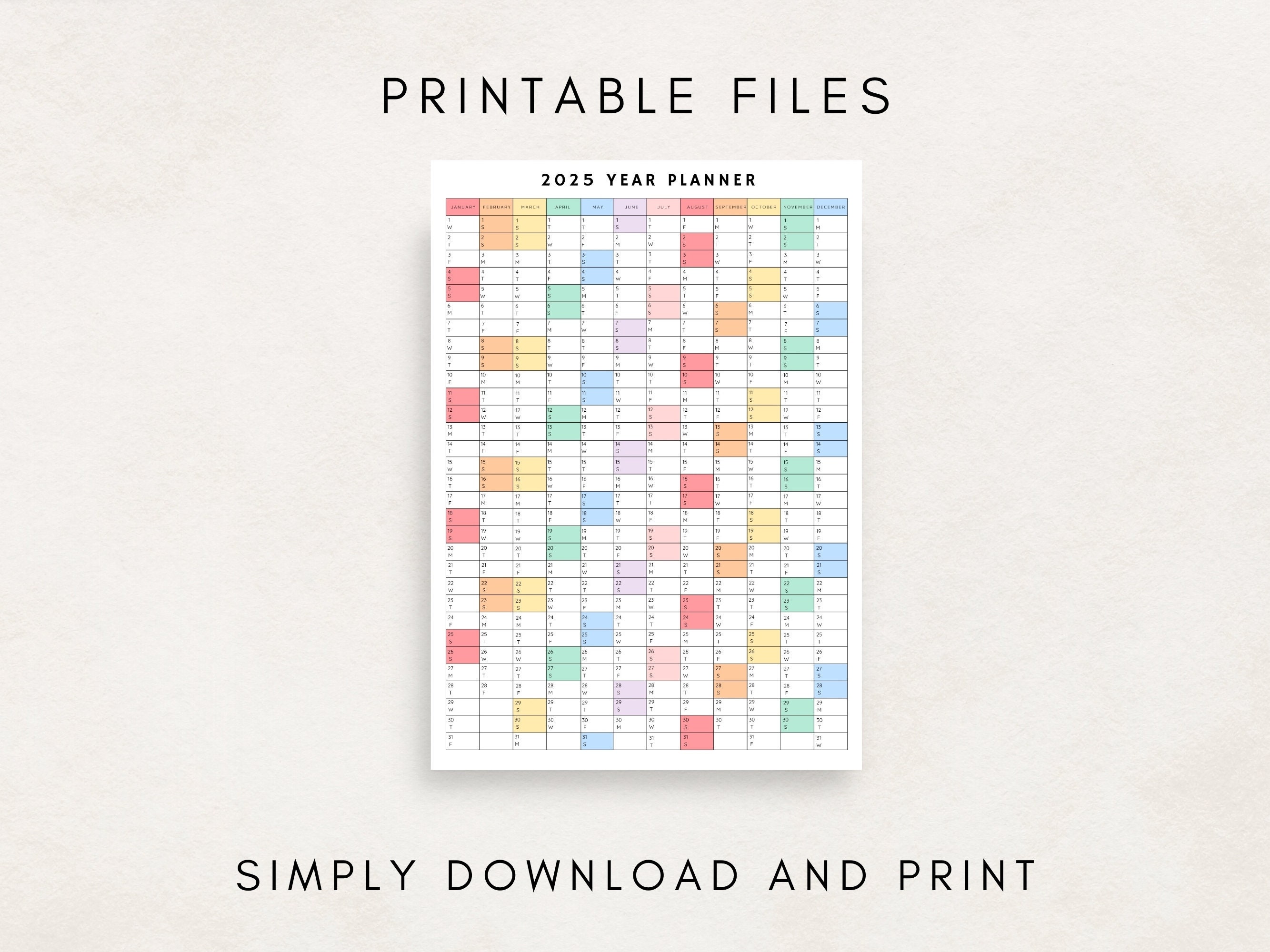 2025 Yearly Planner Printable, Yearly Planning Calendar, Calendar ...