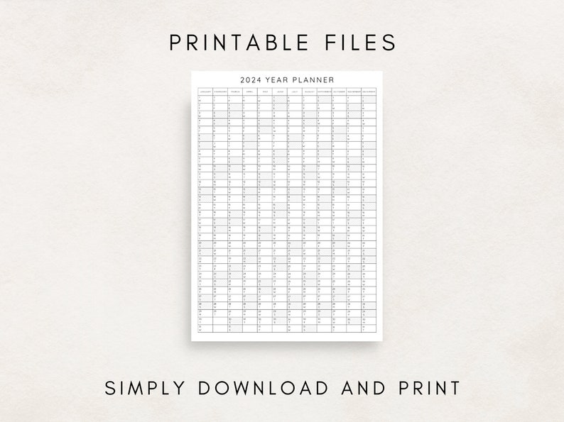 2024-2025 Yearly Planner, Year Planning Calendar, Calendar Poster, 2024 ...