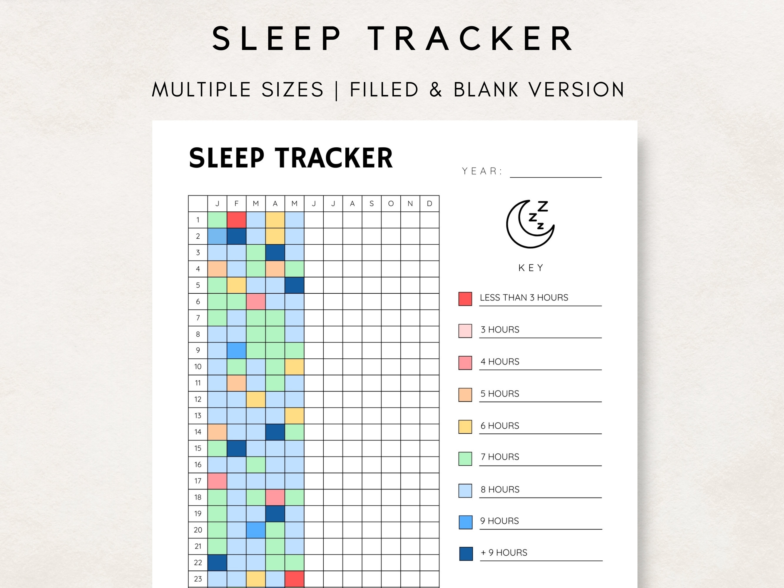 Sleep Tracker Printable, Sleep Log, Sleep Diary, Sleep Cycle, Sleep ...