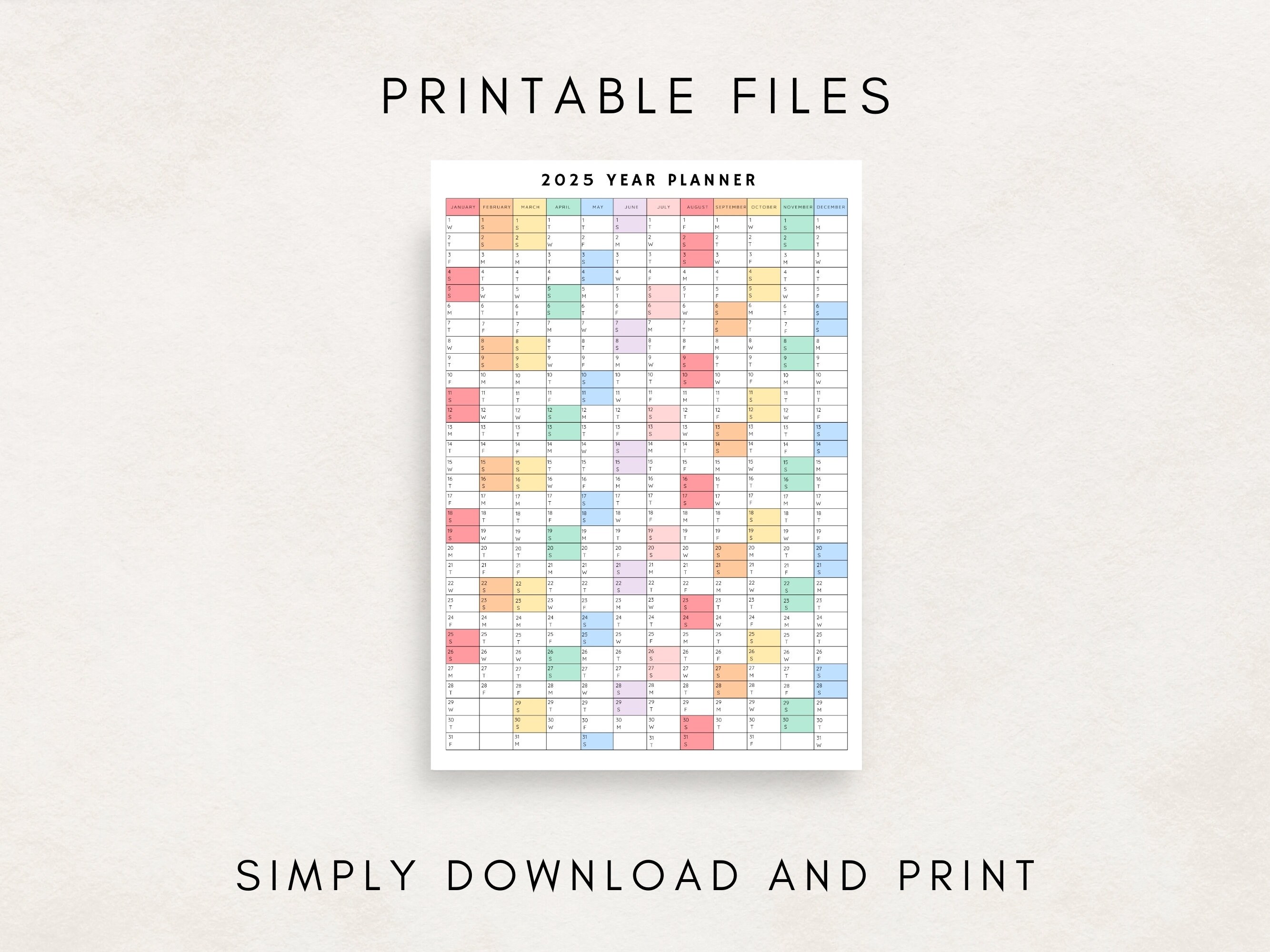 2024-2025 Yearly Planner Printable, Year Planning Calendar, Calendar ...