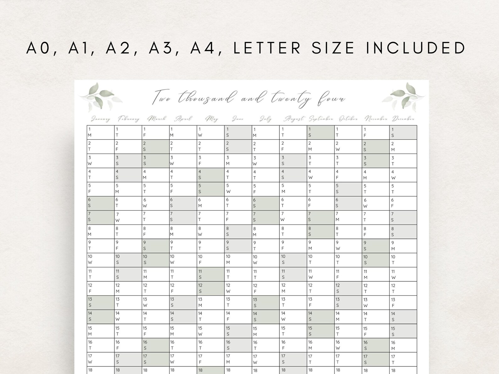 2024 Yearly Planner Printable, Yearly Planning Calendar, Calendar ...