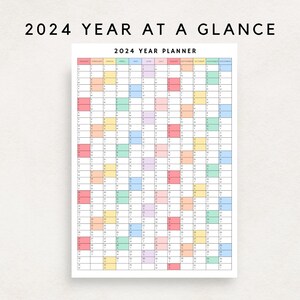 2024 Yearly Planner Printable, Yearly Planning Calendar, Calendar ...