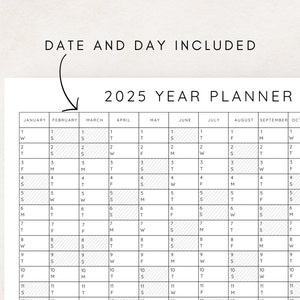 2024-2025 Yearly Planner, Year Planning Calendar, Calendar Poster, 2024 ...