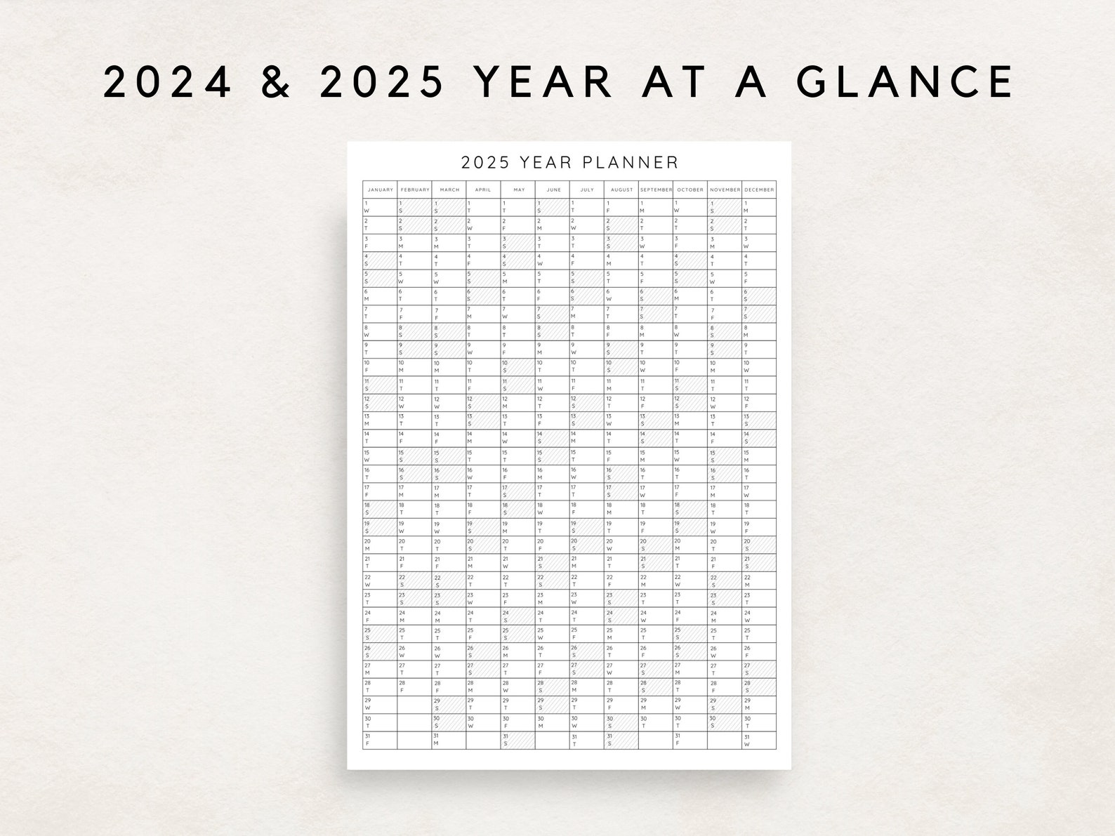 2024-2025 Yearly Planner, Year Planning Calendar, Calendar Poster, 2024 ...