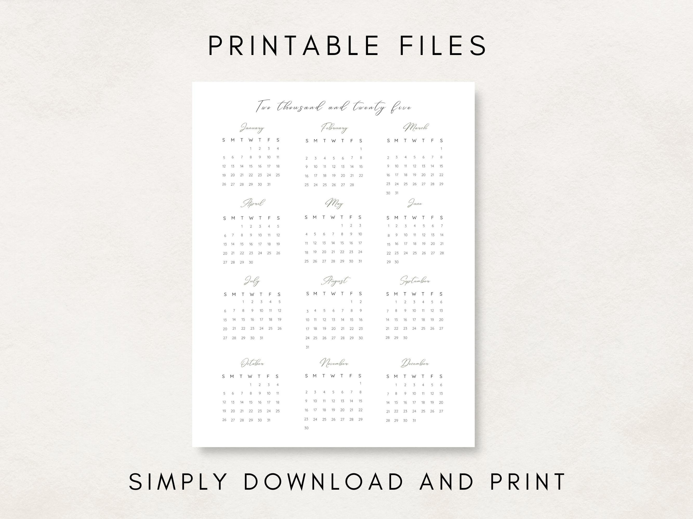 2024-2025 Yearly Calendar, Printable Calendar, 2024-2025 Calendar ...