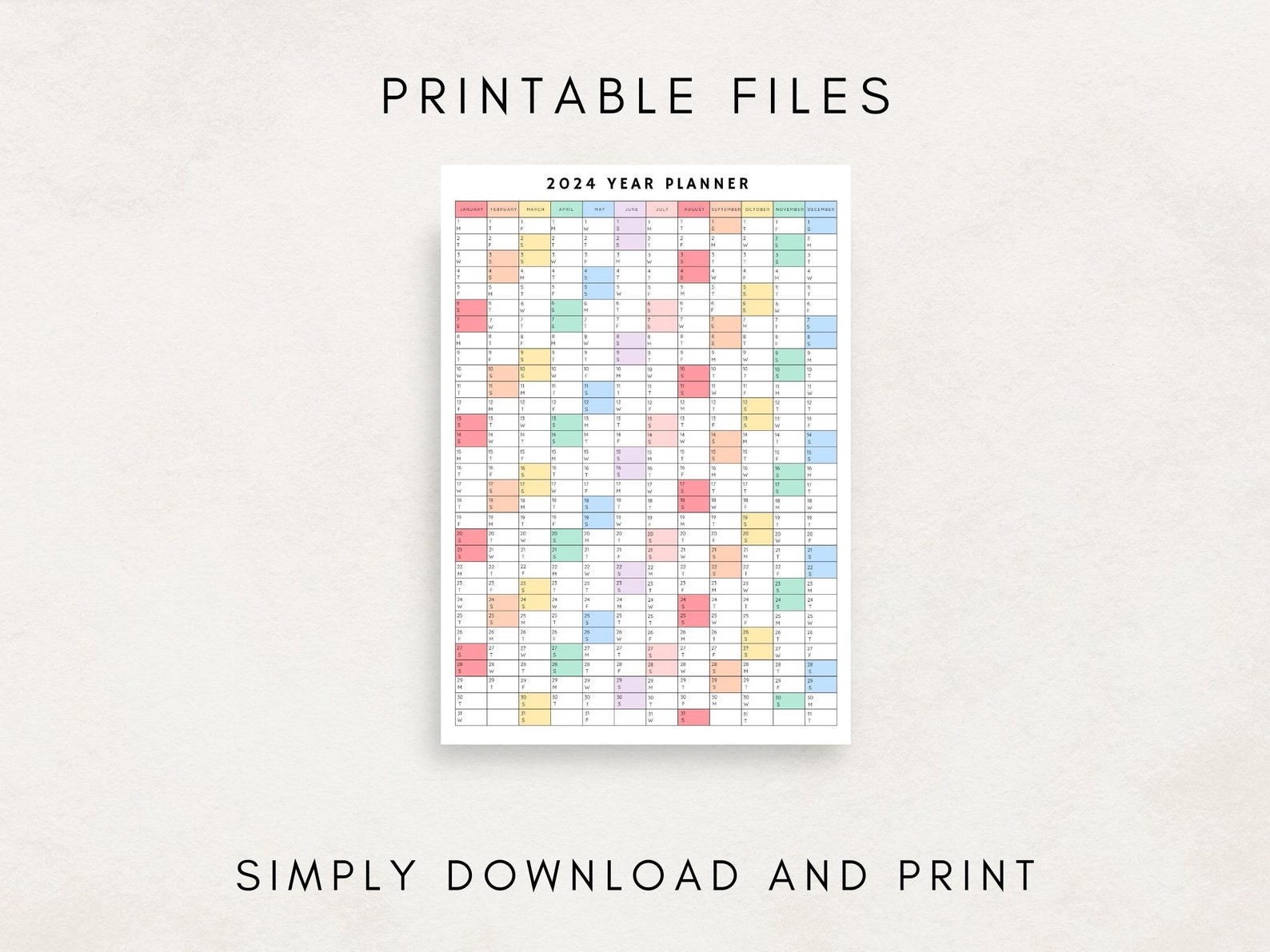 2024 Yearly Planner Printable, Yearly Planning Calendar, Calendar ...