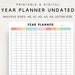 Yearly Planner on 1 Page, Year at a Glance, Undated Full Year Calendar ...