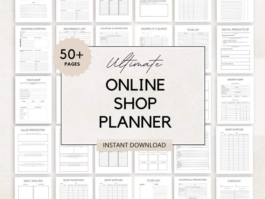 Online Shop Planner, Online Store Planner Printable, Digital Shop ...