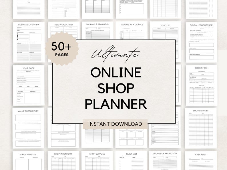 Online Shop Planner, Online Store Planner Printable, Digital Shop ...