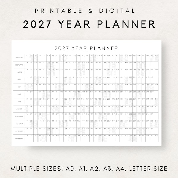 Wall Planner 2027 - Etsy UK