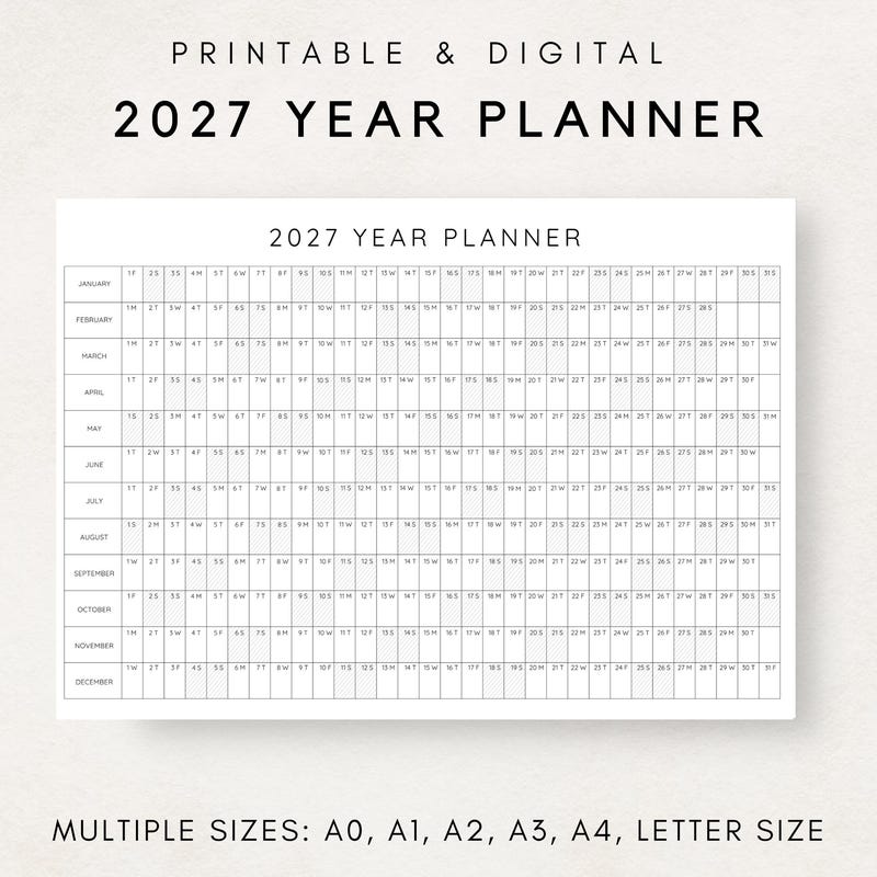 Wall Planner 2027 - Etsy UK