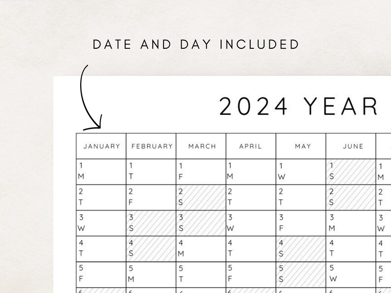 2024 Yearly Planner Printable, Yearly Planning Calendar, Calendar ...