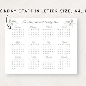 2024-2025 Yearly Calendar, Printable Calendar, Wall Calendar, 2024-2025 ...