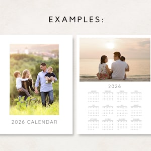 2026 Calendar Template, 2026 Photo Calendar, 2026 Wall Calendar, Blank ...