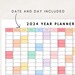2024-2025 Yearly Planner Printable, Year Planning Calendar, Calendar ...
