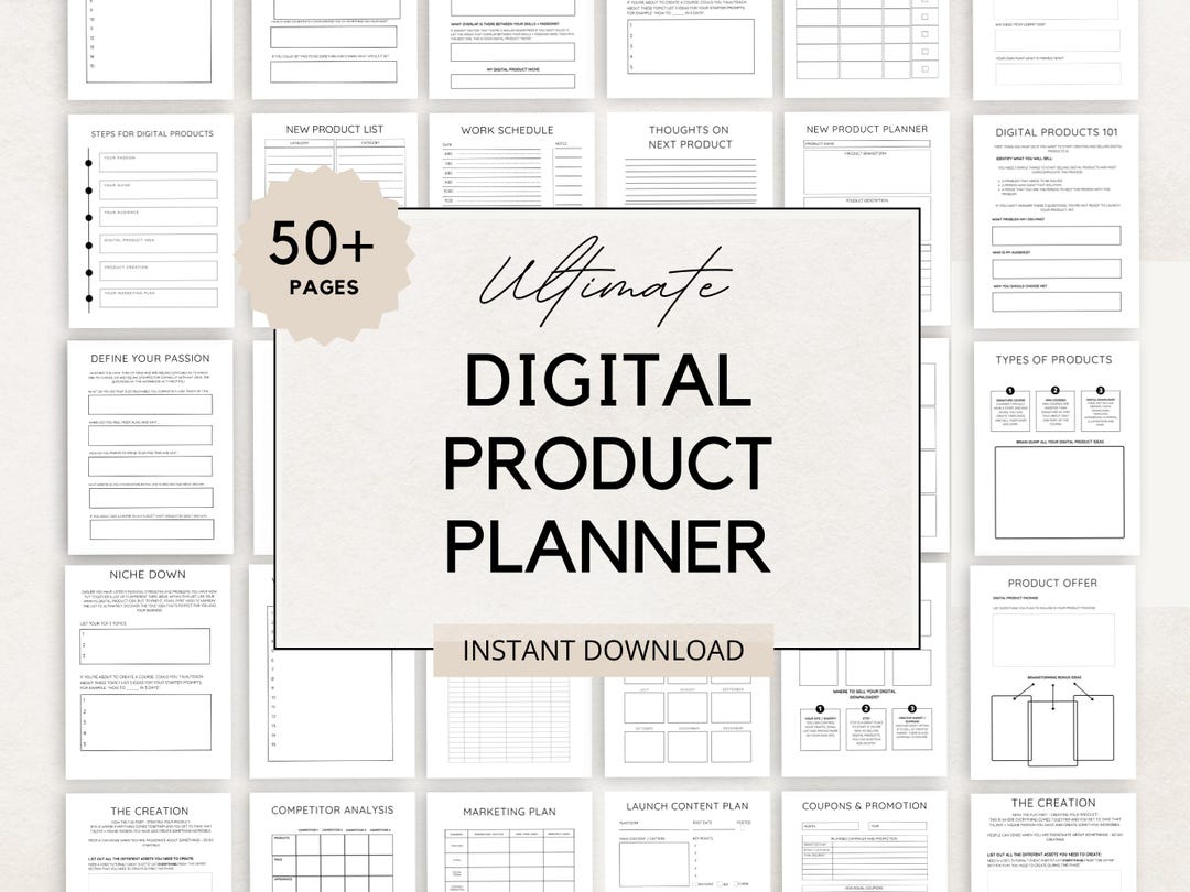 Digital Product Planner, Digital Products Plan, Digital Product ...