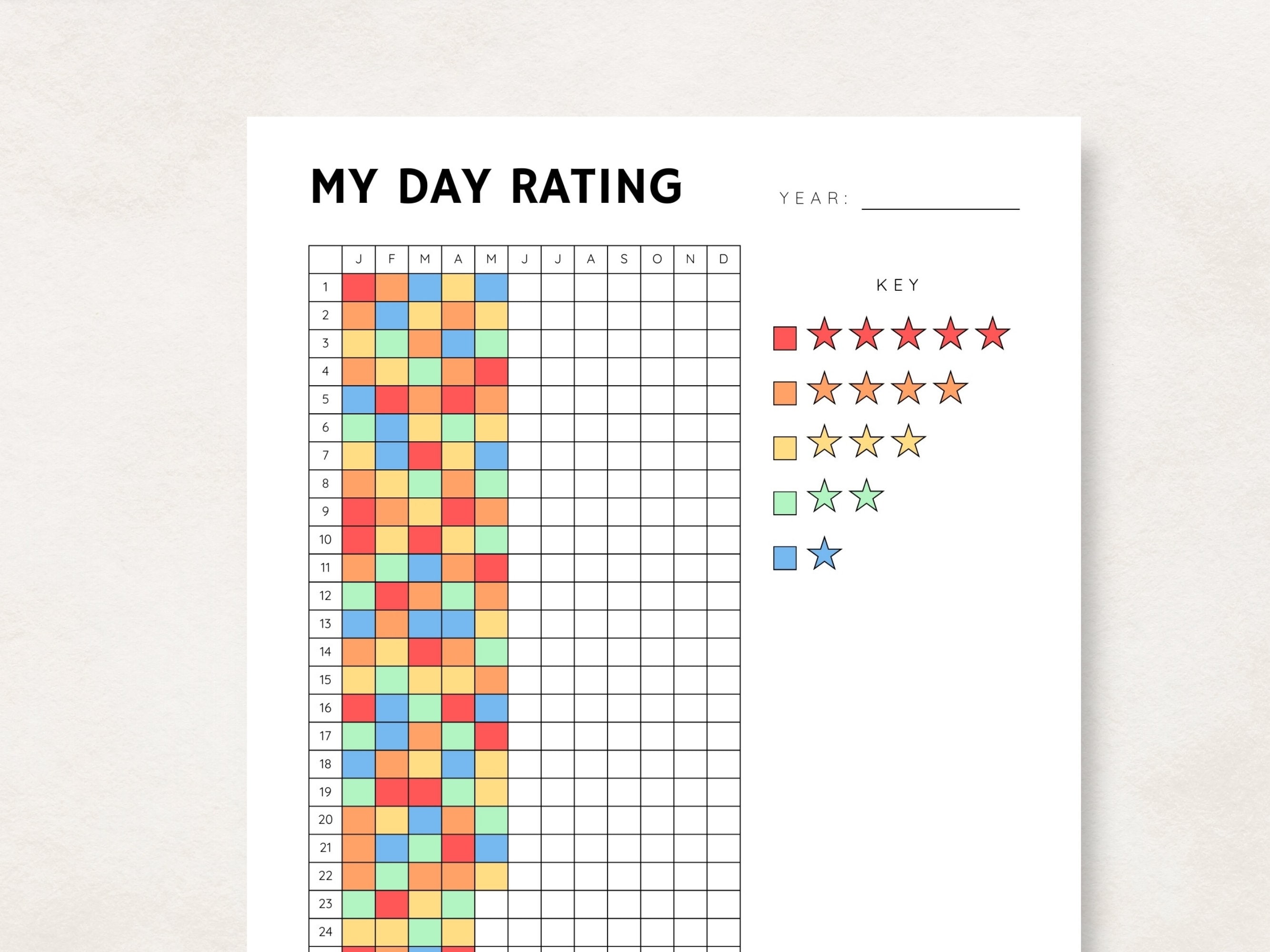 Yearly Tracker Bundle, Yearly Tracker, Year in Pixels, Yearly Habit ...