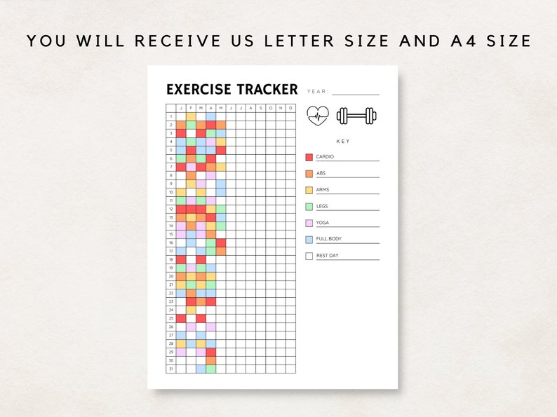 Yearly Tracker Bundle, Yearly Tracker, Year in Pixels, Yearly Habit ...